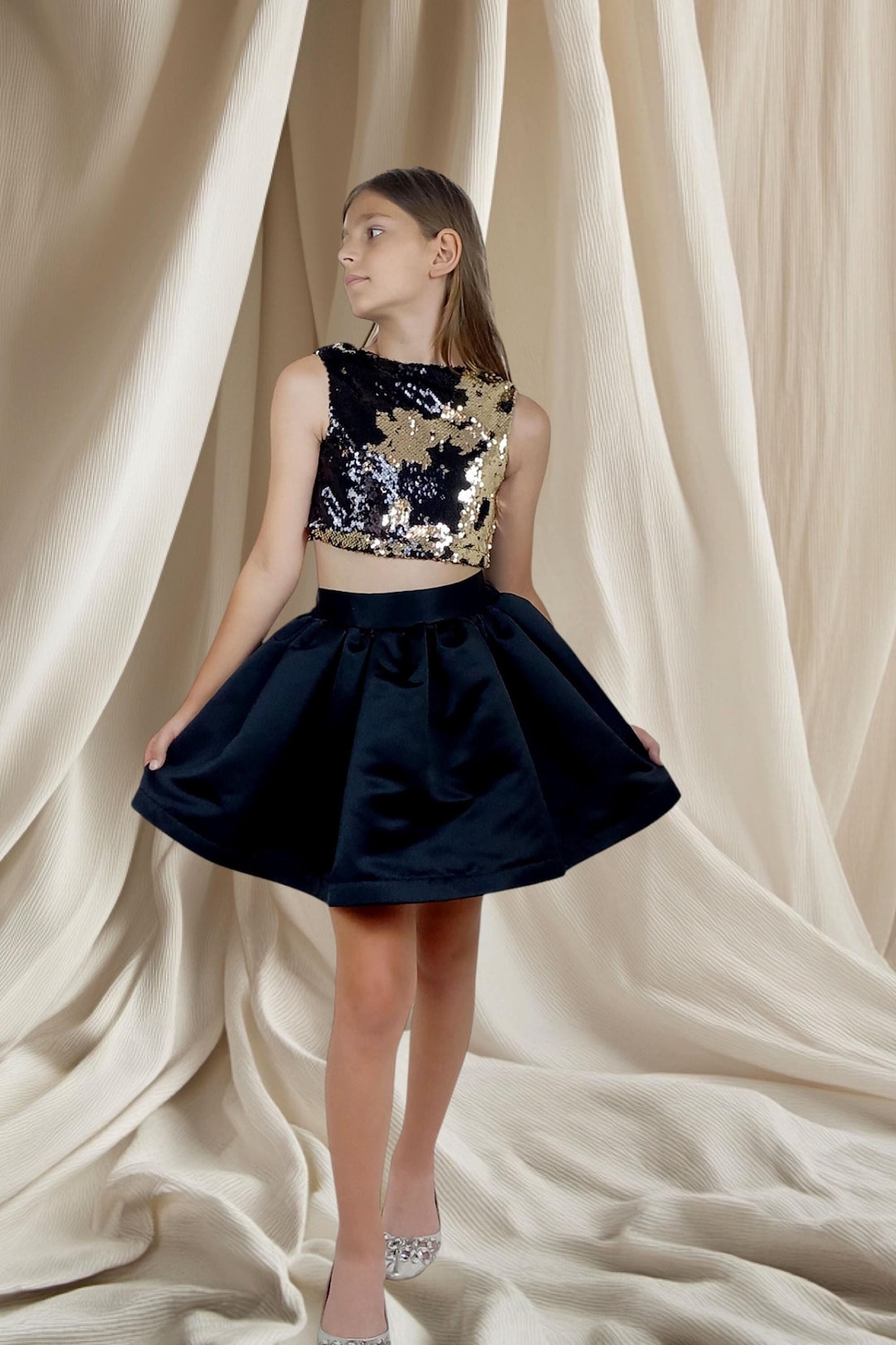 Sequin Kids Dress, Sequin Party Dress, Birthday Dress, Black Outfit ...