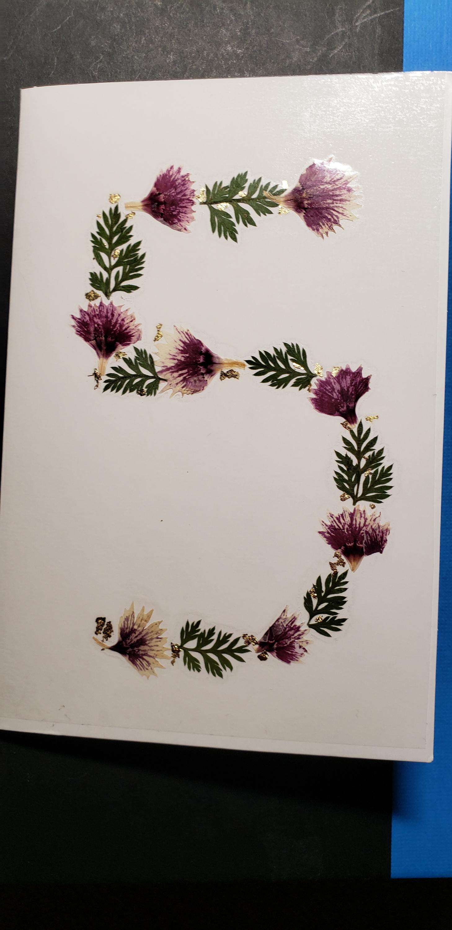 Real Flower Card, Pressed Flower Birthday Card, Number Card ...