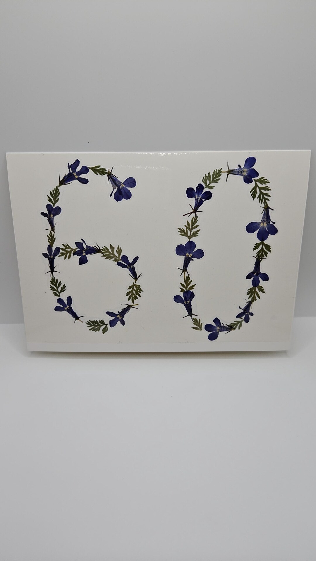 Real Flower Card, Pressed Flower Birthday Card, Number Card ...