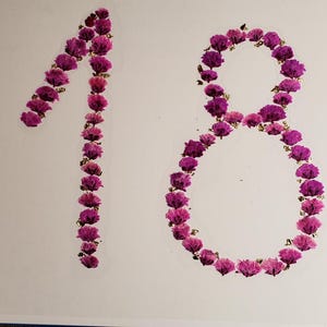 Real Flower Card, Pressed Flower Birthday Card, Number Card ...