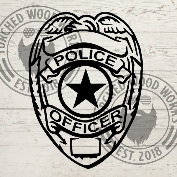 Police Badge Svg - Etsy
