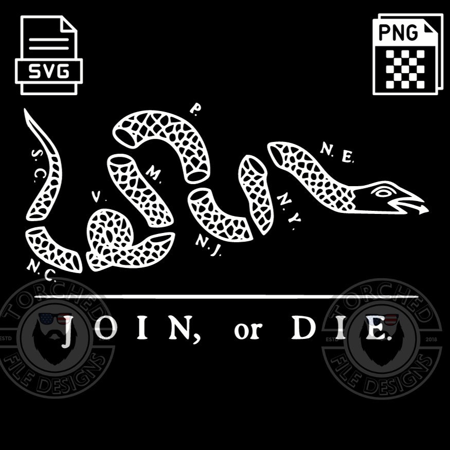 Join or Die File Black Out Edition SVG PNG CNC Vinyl - Etsy