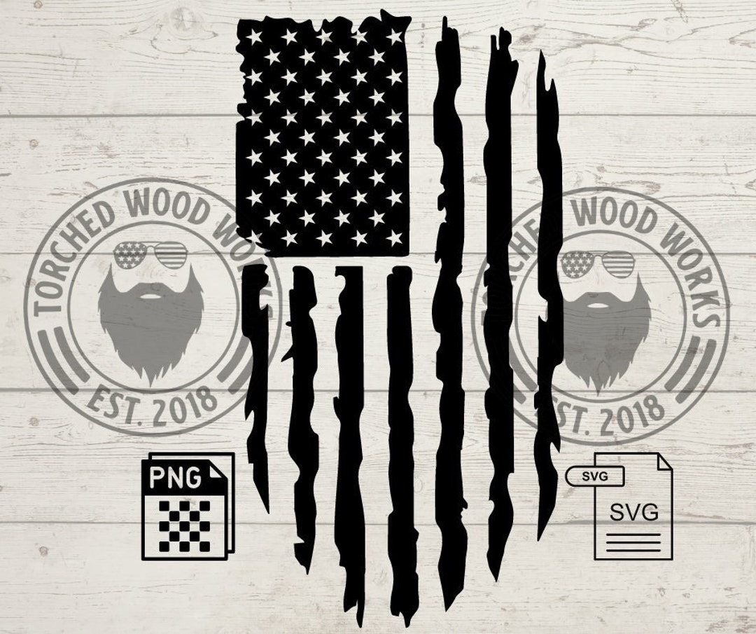 Vertical Tattered Flag File! SVG, PNG, CNC, Laser, Vinyl Cutter ...
