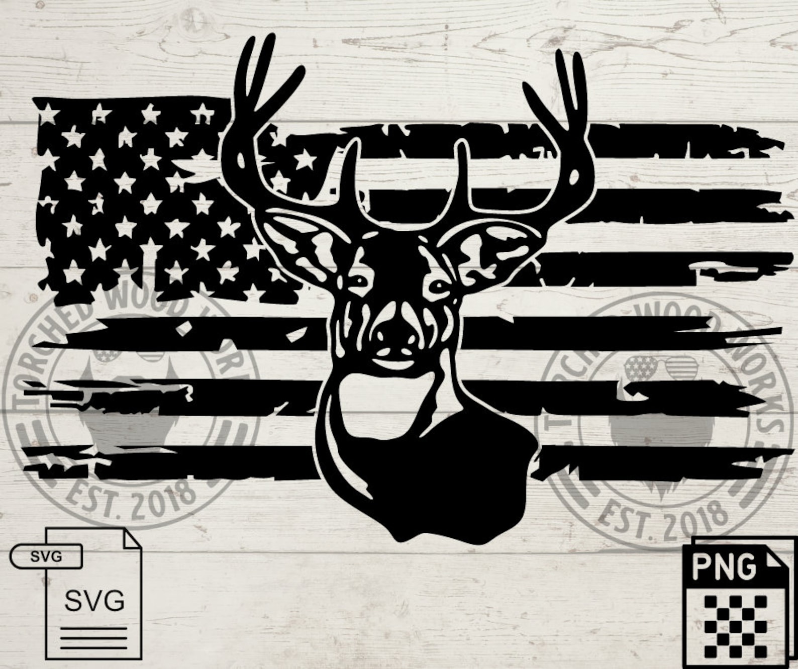 Deer Flag File! SVG, PNG, CNC, Laser, Vinyl Cutter, Silhouette, Cricut ...