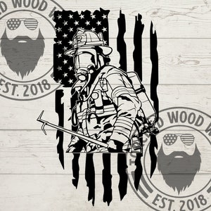 Fire Fighter Tattered Flag! SVG, PNG, CNC, Laser, Vinyl Cutter ...