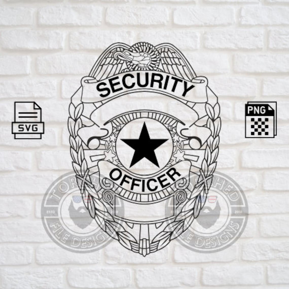 High Detail Blank Security Badge! SVG, PNG, CNC, Laser, Vinyl Cutter ...