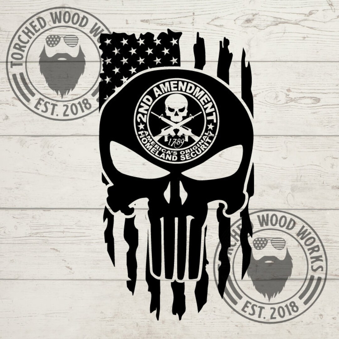 Skull 2nd Amendment Flag!! SVG, PNG, CNC, Laser, Vinyl Cutter ...