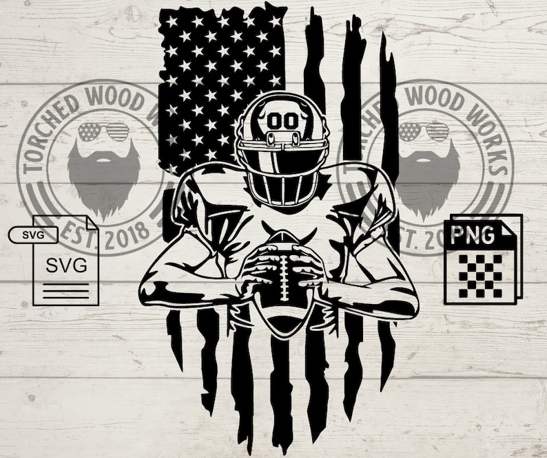 Football Player Blank! Football Player Flag Blank! SVG, PNG, CNC, Laser ...
