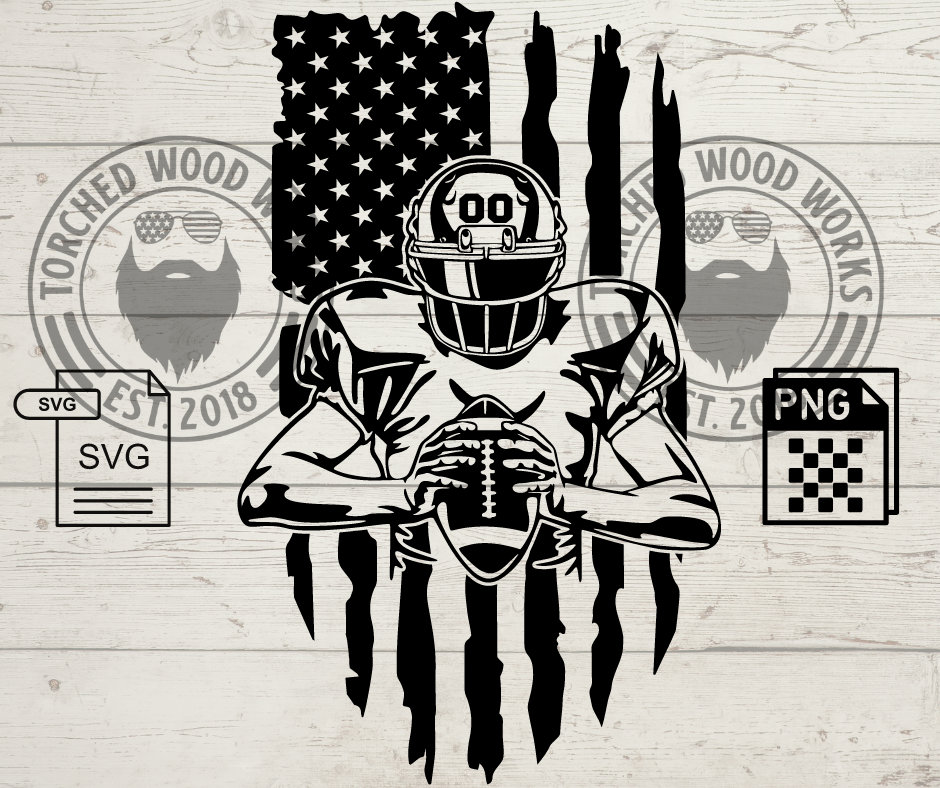 Football Player Blank! Football Player Flag Blank! SVG, PNG, CNC, Laser ...