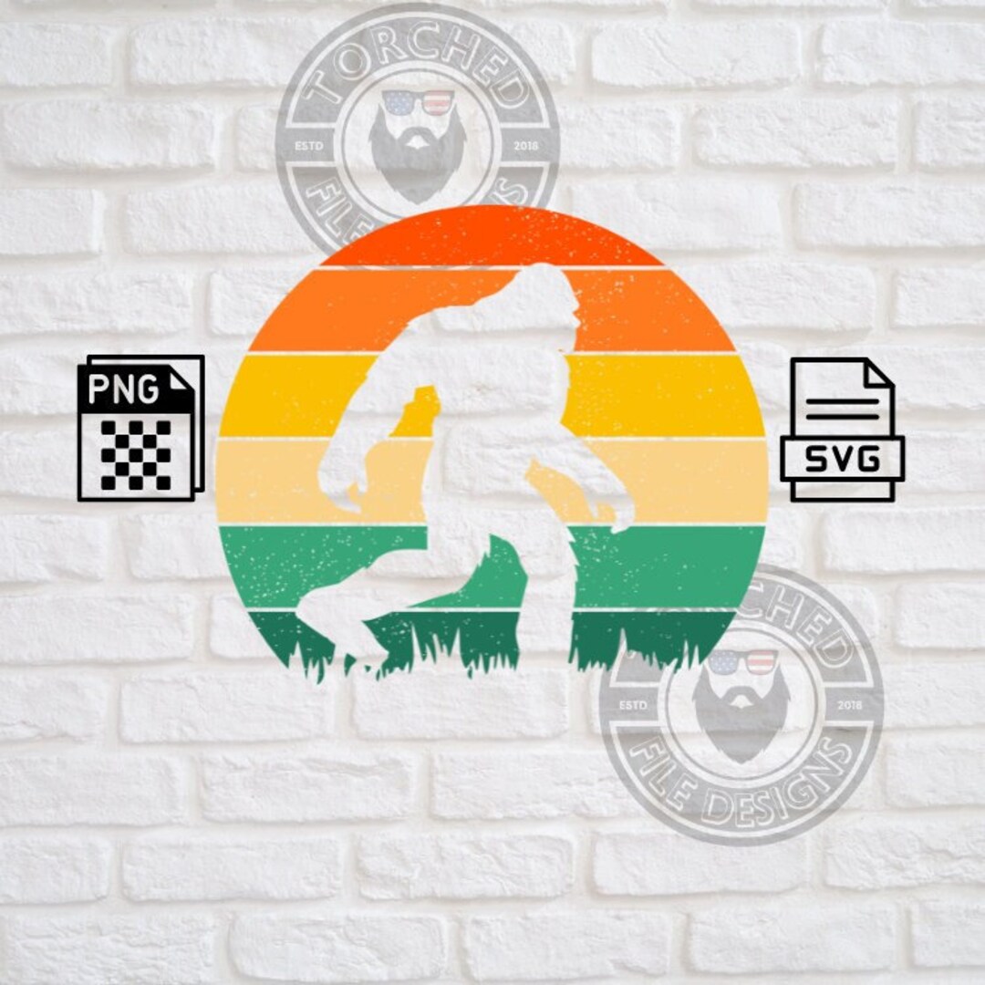 Bigfoot File! Circle Bigfoot Color File! SVG, PNG, CNC, Laser, Vinyl ...