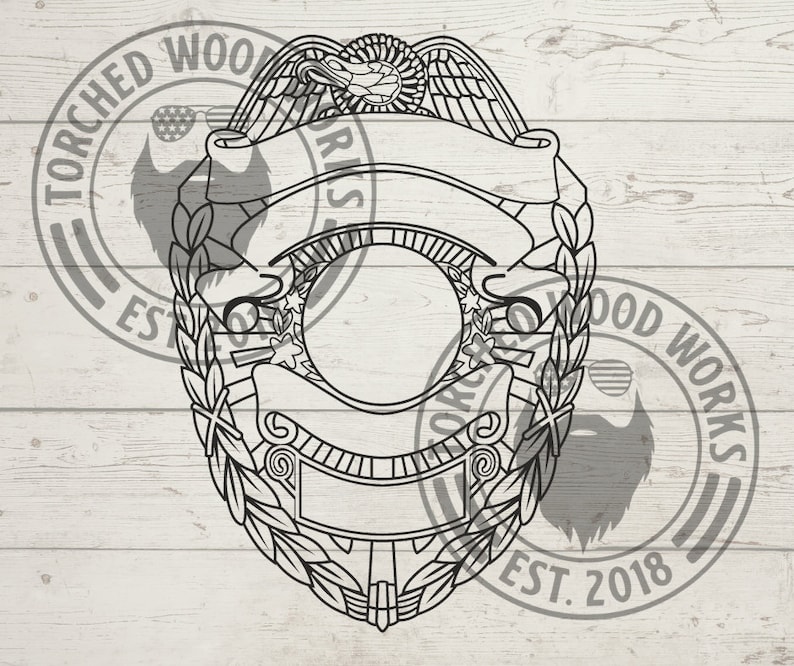 High Detail Blank Police Badge! SVG, PNG, CNC, Laser, Vinyl Cutter ...