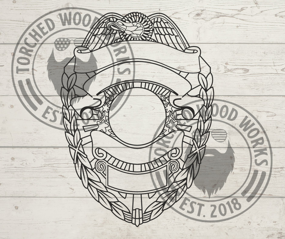 Blank Police Badge Outline Blank Police Officer Badge Svg, Eagle Above