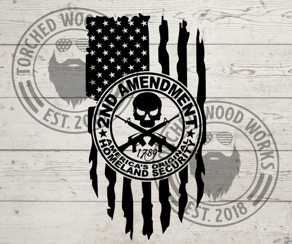 2nd Amendment Tattered Flag File SVG PNG CNC Laser Vinyl - Etsy