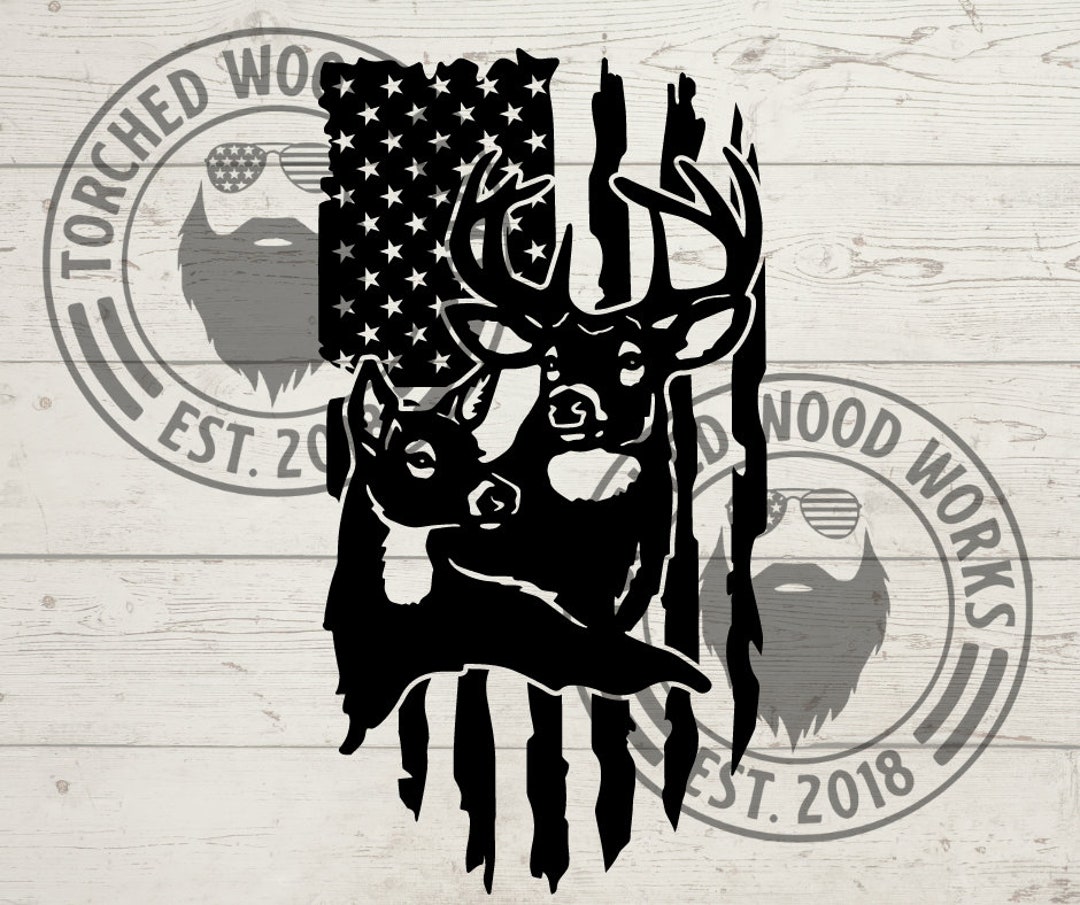 Buck and Doe Flag File! Deer Family File! SVG, PNG, CNC, Laser, Vinyl ...