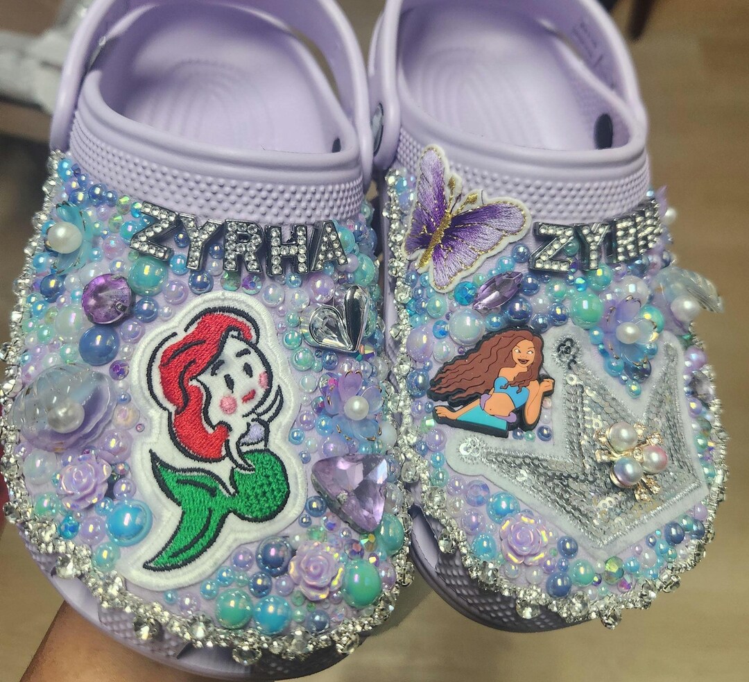 Custom Crocs W/ Characters Blinged Out Shoes for Kids Personalized ...