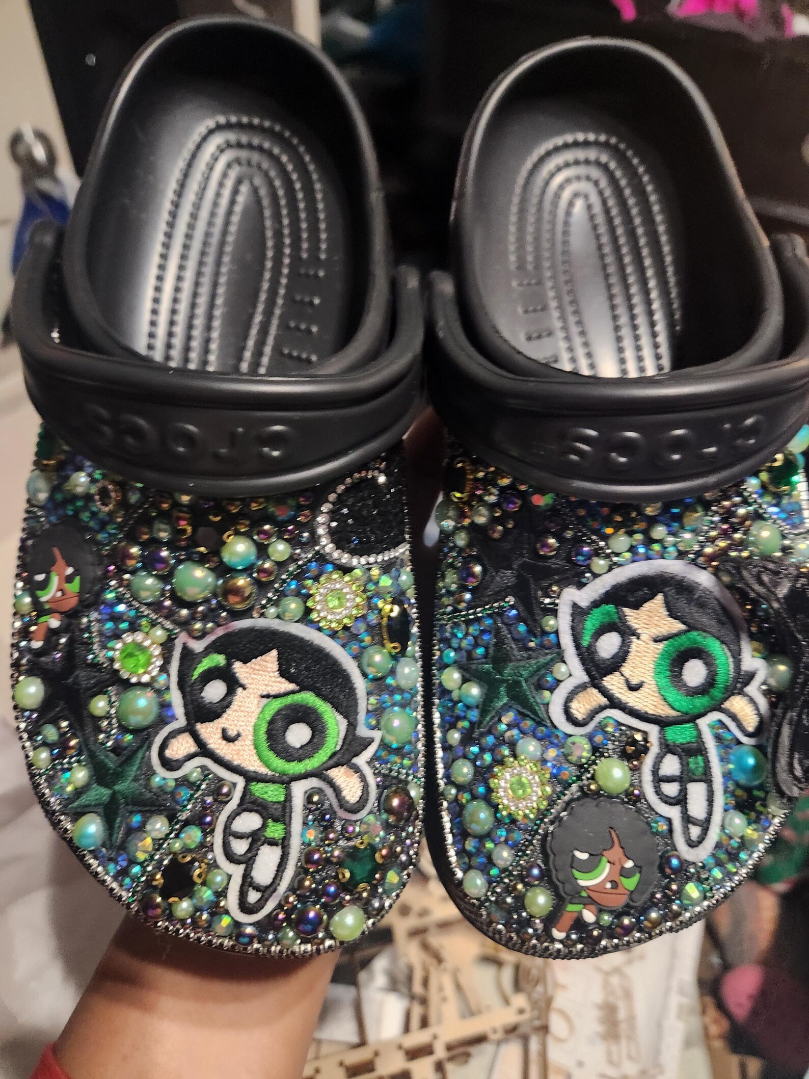 Custom Crocs W/ Characters Blinged Out Shoes for Kids Personalized ...