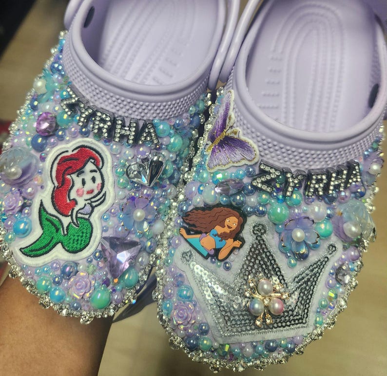Custom Crocs W/ Characters Blinged Out Shoes for Kids Personalized ...