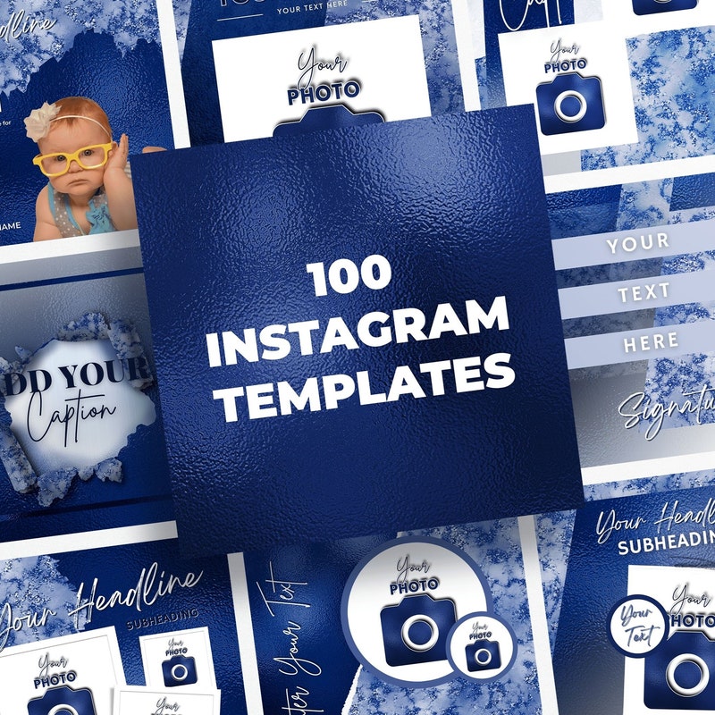 Blue Instagram Template - Etsy