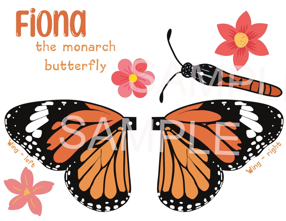 Printable Articulated PAPER DOLL BUTTERFLY Instant Diy Kit Downloadable ...