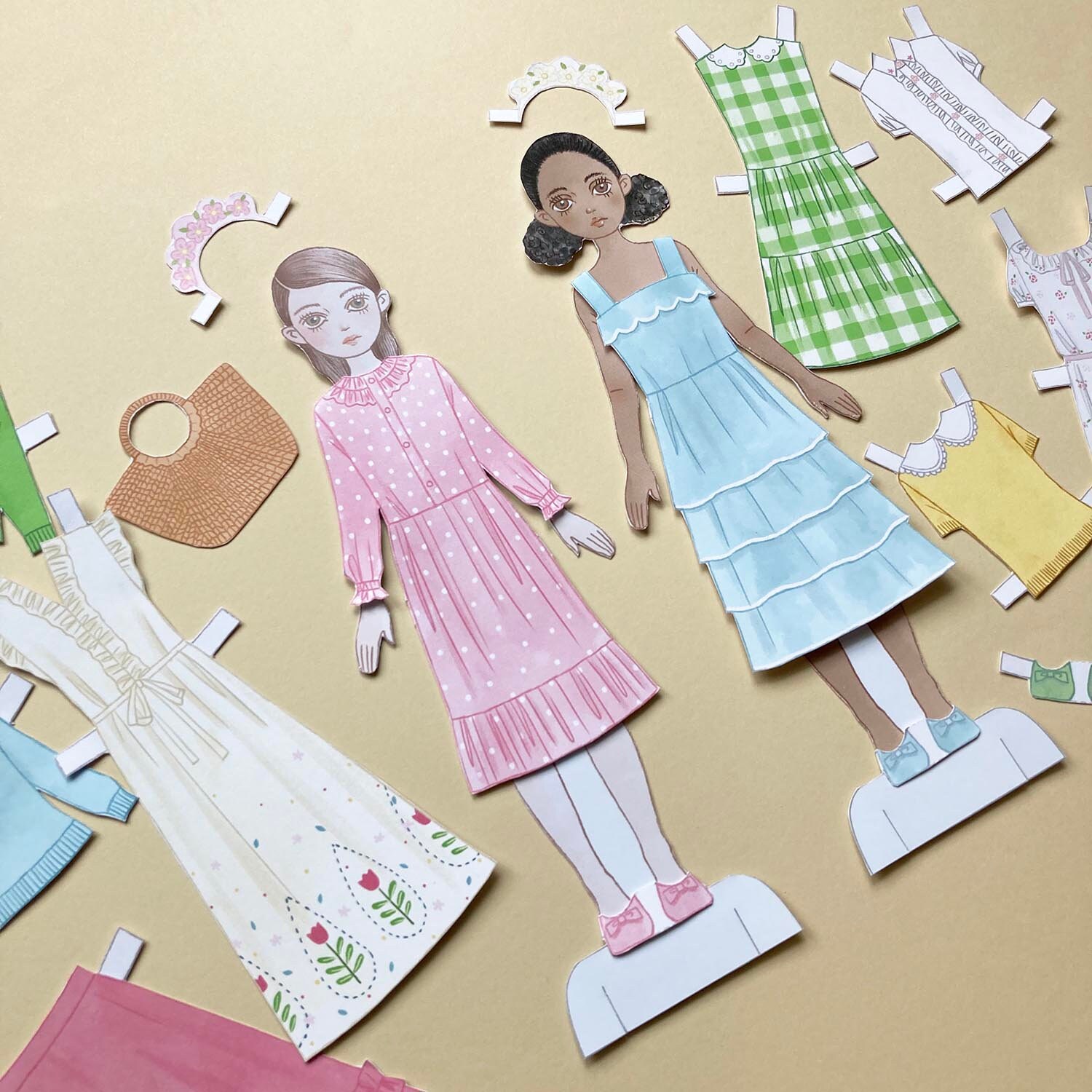 Paper Doll Printable PDF Clothes Spring Garden / Instant Download / Kid ...