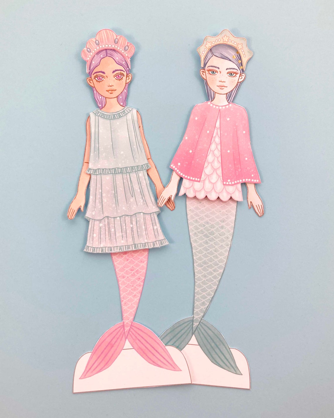 Paper Doll Printable Mermaid PDF / Craft Kit / Instant Download / Kid ...