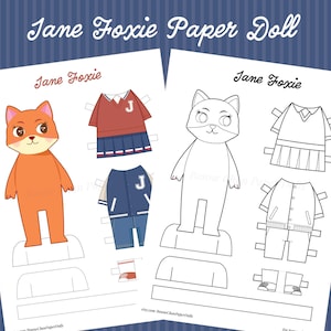 Animal Fox Paper Doll Printable PDF / Craft Kit / Instant Download ...