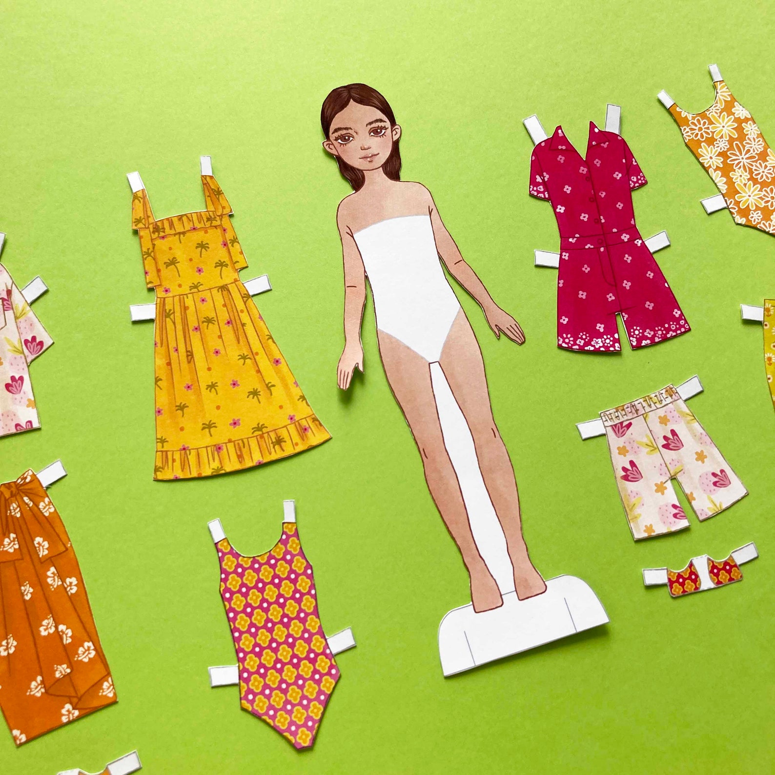 Paper Doll Printable Girl Tropical Summer Print PDF / Craft Kit ...