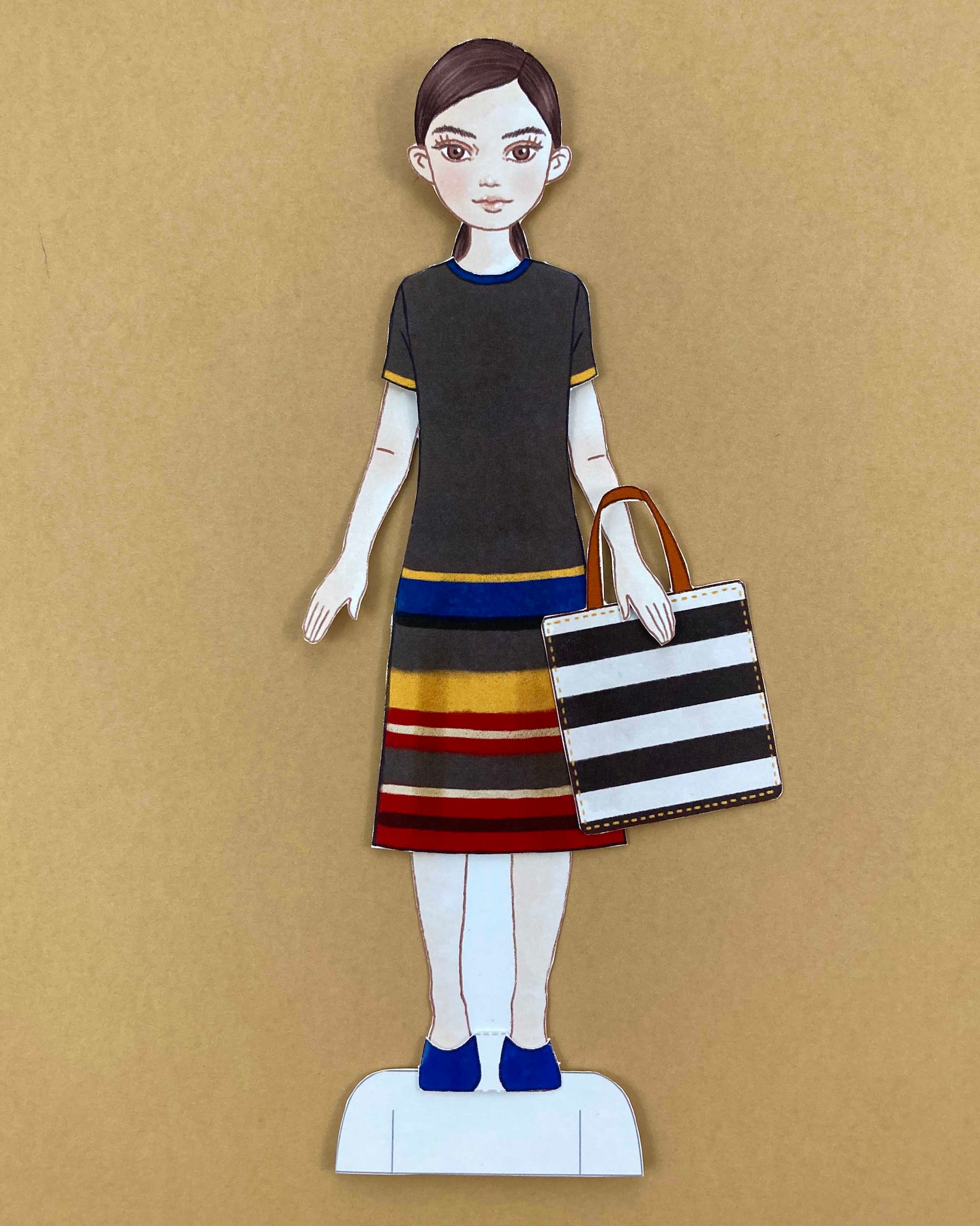 Paper Doll Printable Girl Modern Art Fall City Style PDF / Craft Kit ...