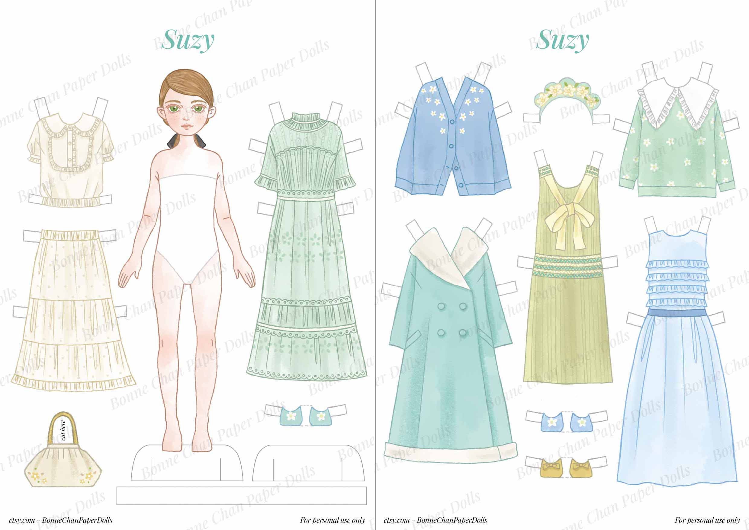 Paper Doll PDF 5 Set Bundling Pack / Paper Doll Printable / Instant ...
