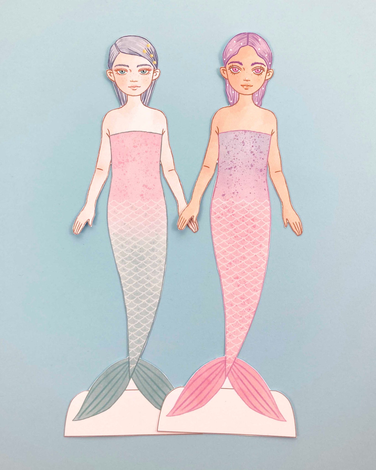 Paper Doll Printable Mermaid PDF / Craft Kit / Instant Download / Kid ...