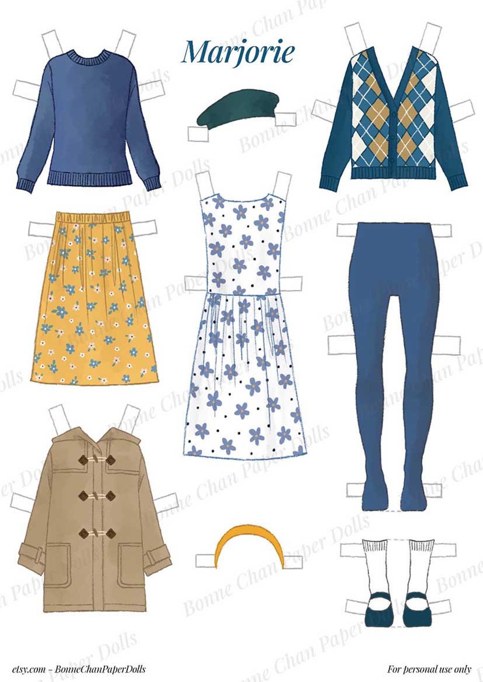 Paper Doll Printable PDF Girl / Kids Toys / Craft Kit / Instant ...