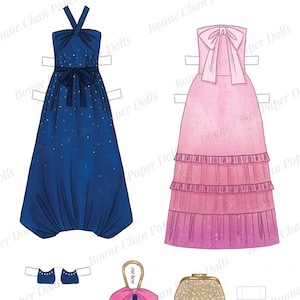 Paper Doll Printable PDF Clothes Gala Dresses / Instant Download / Kid ...