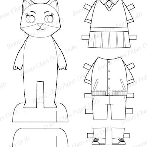 Animal Fox Paper Doll Printable PDF / Craft Kit / Instant Download ...
