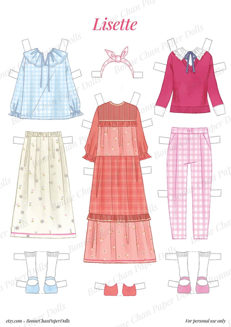 Paper Doll Printable PDF Lisette / Kids Toys / Craft Kit / - Etsy