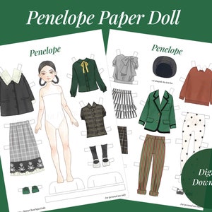 Paper Doll Printable Girl School Girl Girly Green PDF / Craft Kit ...