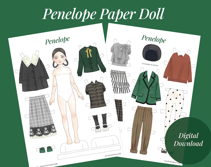 Paper Doll Printable PDF Bonne Chan / Craft Kit / Instant Download ...