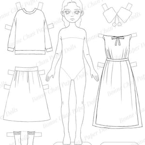 Paper Doll Printable PDF Girl / Kids Toys Craft / Craft Kit / Instant ...