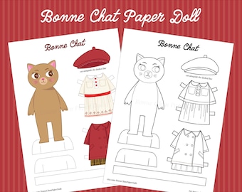 Animal Black Cat Halloween Paper Doll Printable PDF / Craft Kit ...