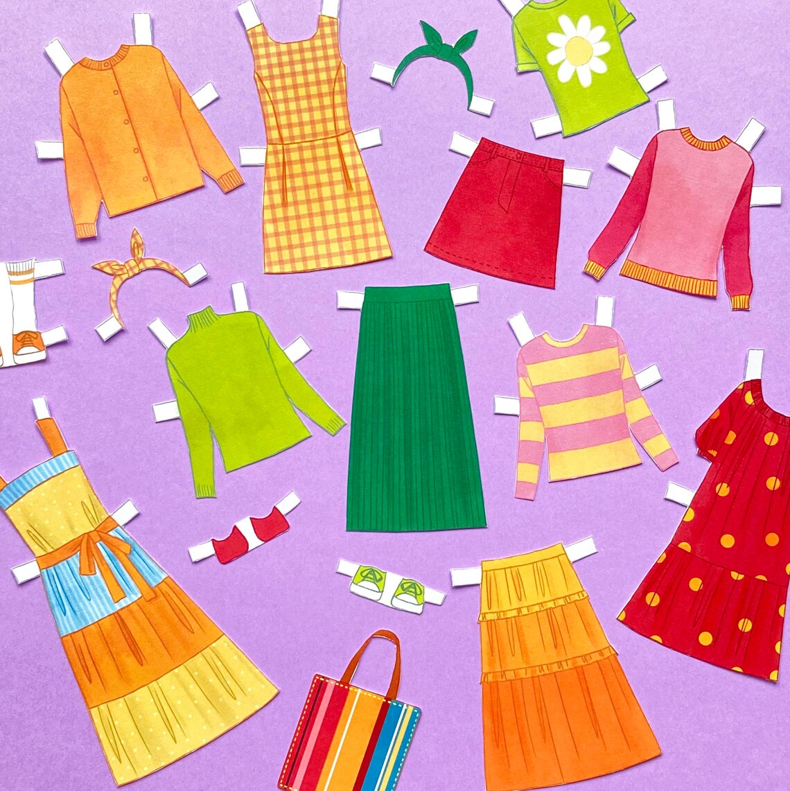 Paper Doll Printable PDF Clothes Colorful Playdate / Kids Toys ...