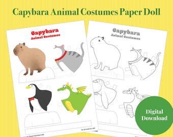 Animal Black Cat Halloween Paper Doll Printable PDF / Craft Kit ...
