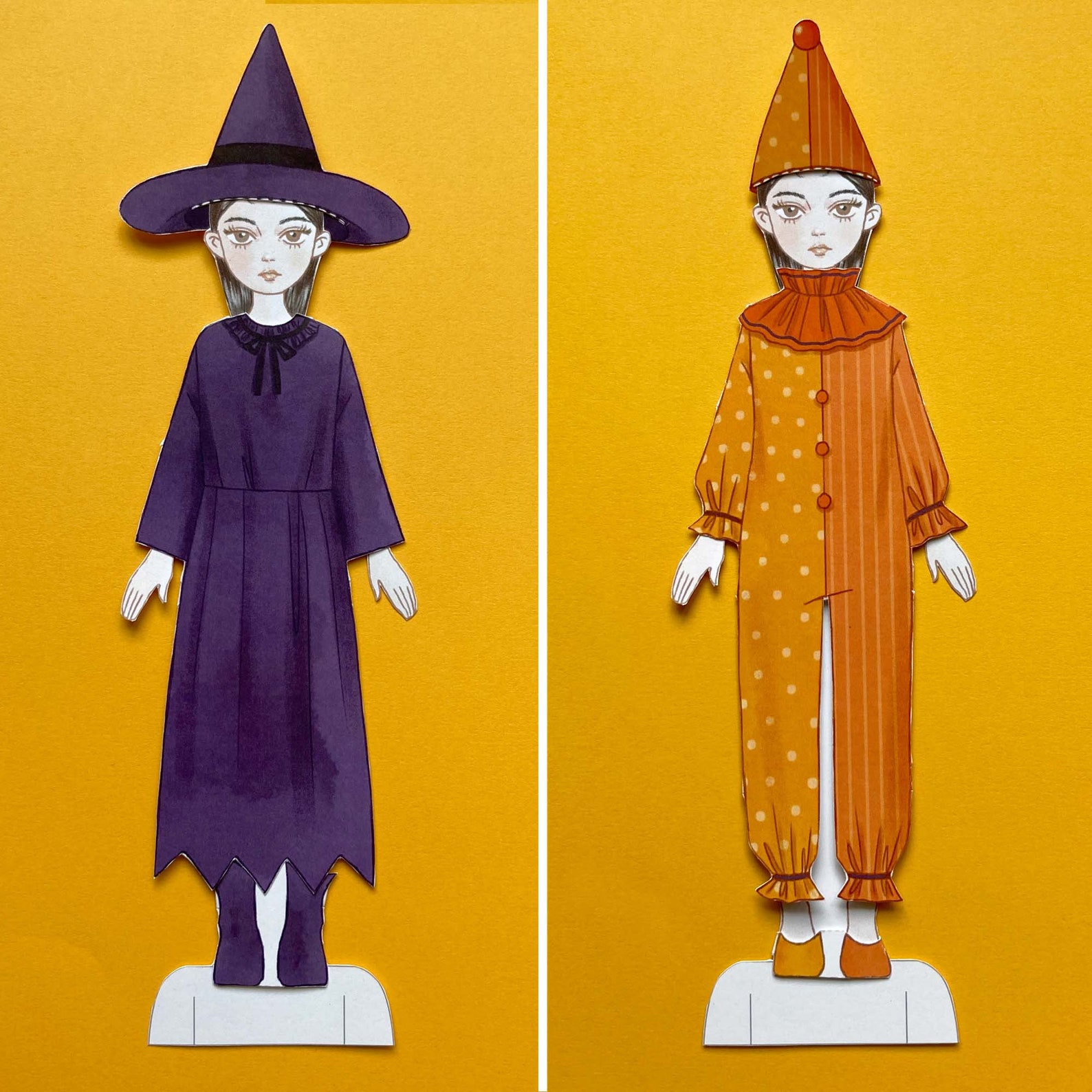 Paper Doll Printable Halloween PDF Autumn / Craft Kit / Instant ...