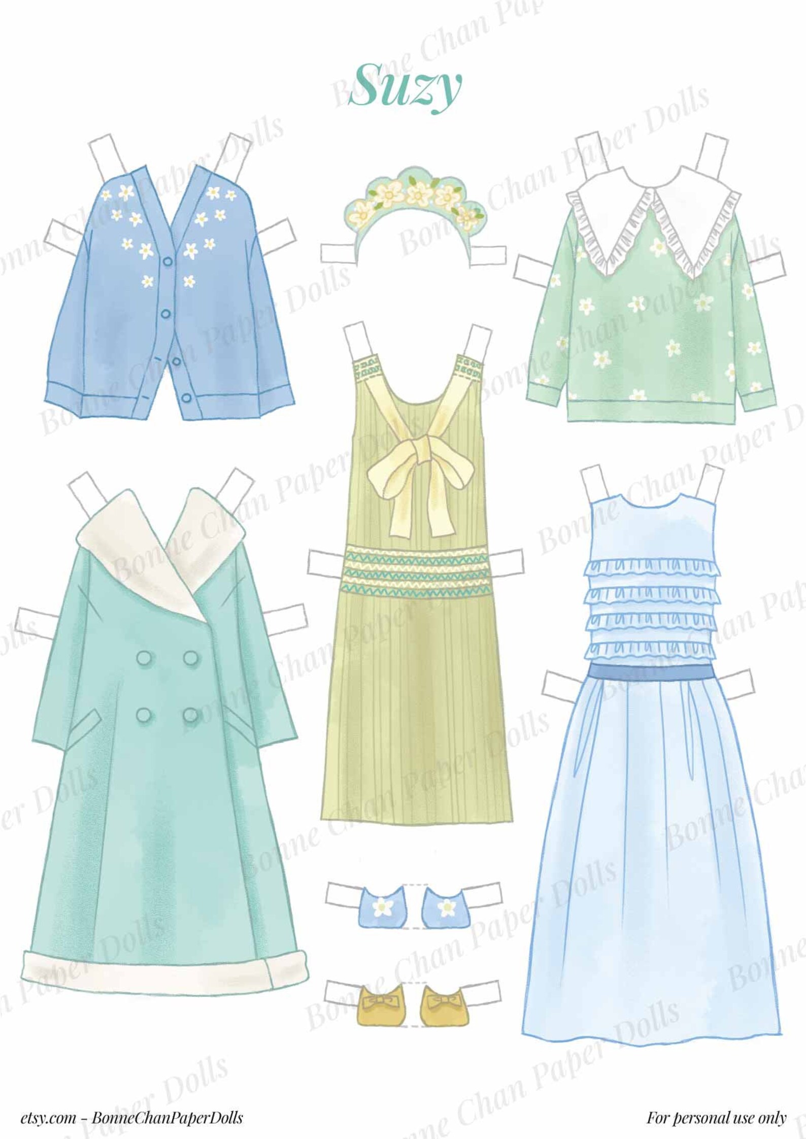 Paper Doll Printable Spring Easter PDF / Craft Kit / Instant Download ...