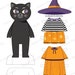 Animal Black Cat Halloween Paper Doll Printable PDF / Craft - Etsy