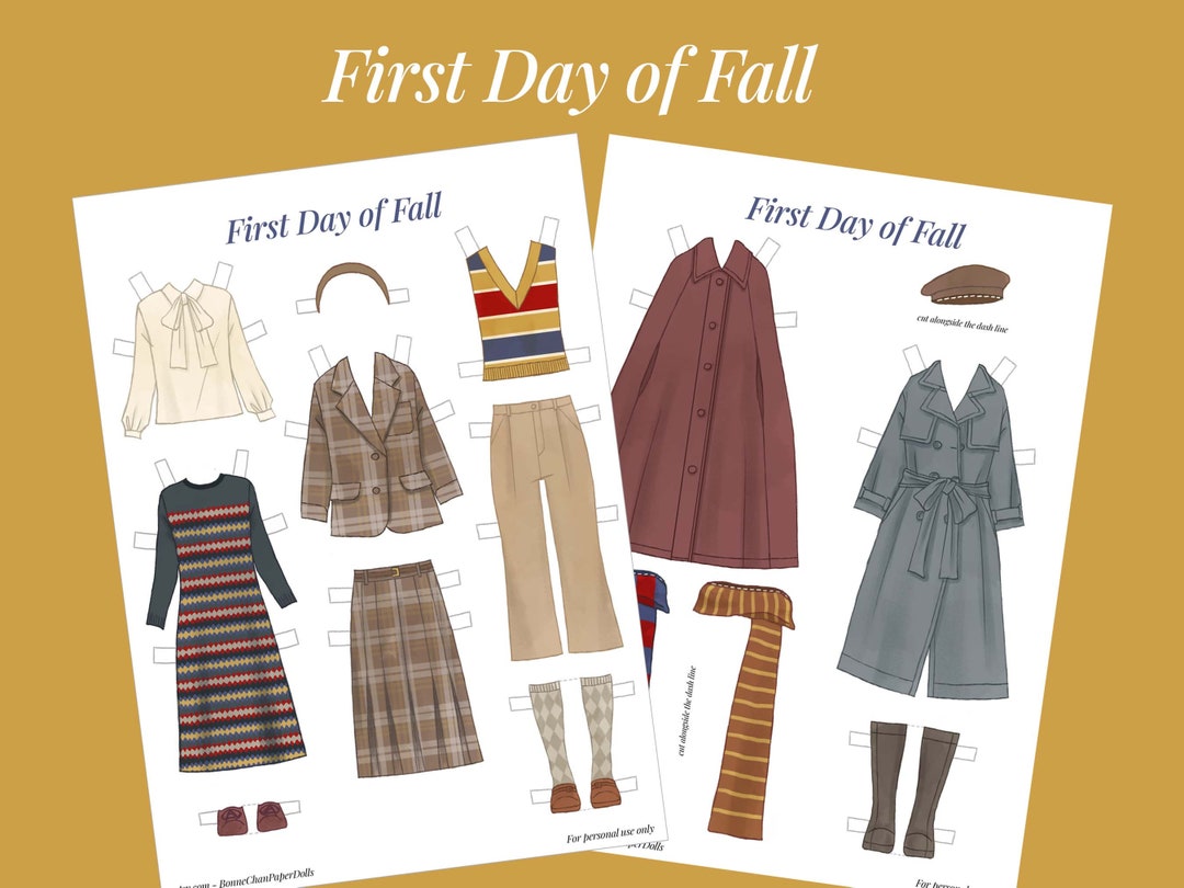 Fall Fashion Paper Doll Clothes Printable (PDF Download) - Etsy