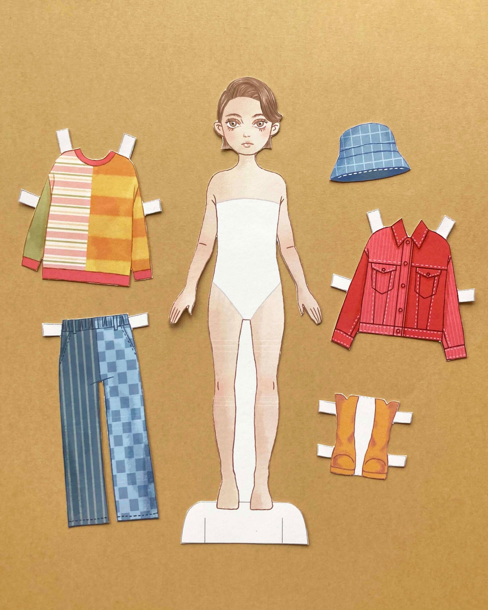 Gemini Zodiac Paper Doll Craft Kit - Fashion Art Print (digital ...