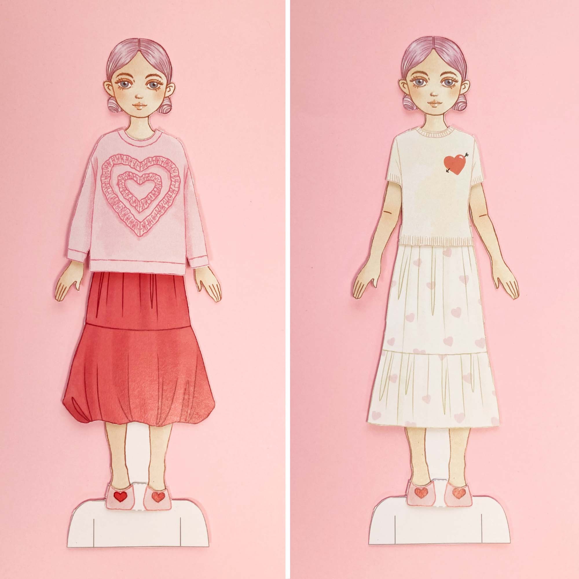 Paper Doll Printable Valentine's Day PDF / Craft Kit / Instant Download ...