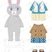 Animal Rabbit Bunny Paper Doll Printable PDF / Craft Kit / Instant ...