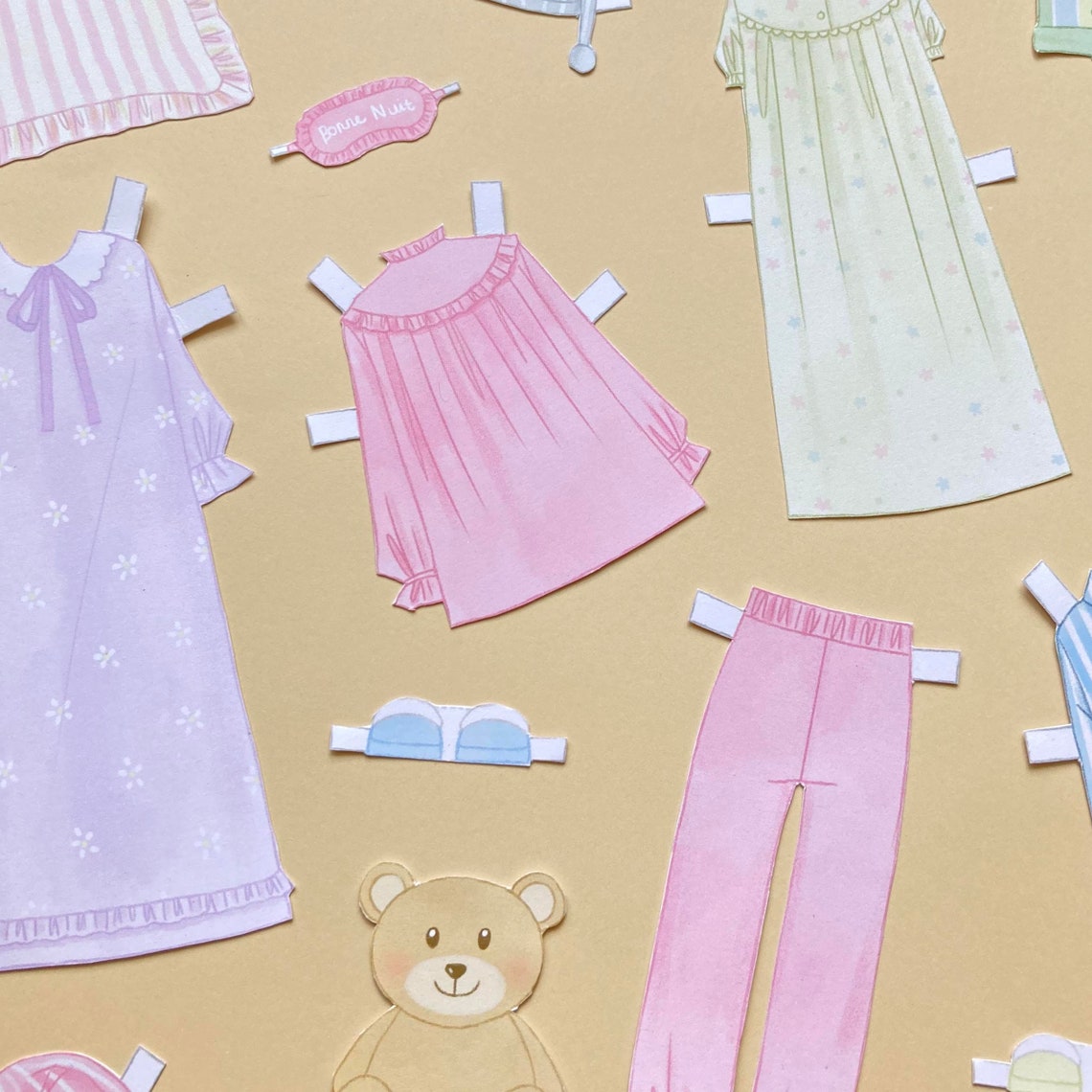 Paper Doll Printable PDF Clothes Pajama Party / Kids Toys / Instant ...