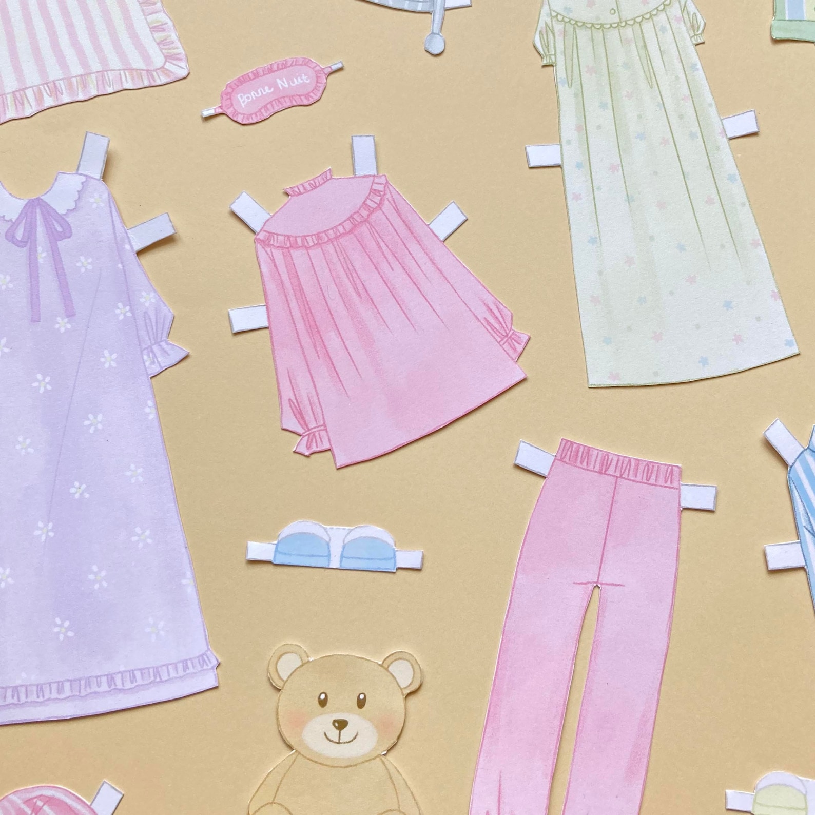Paper Doll Printable PDF Clothes Pajama Party / Kids Toys / Instant ...