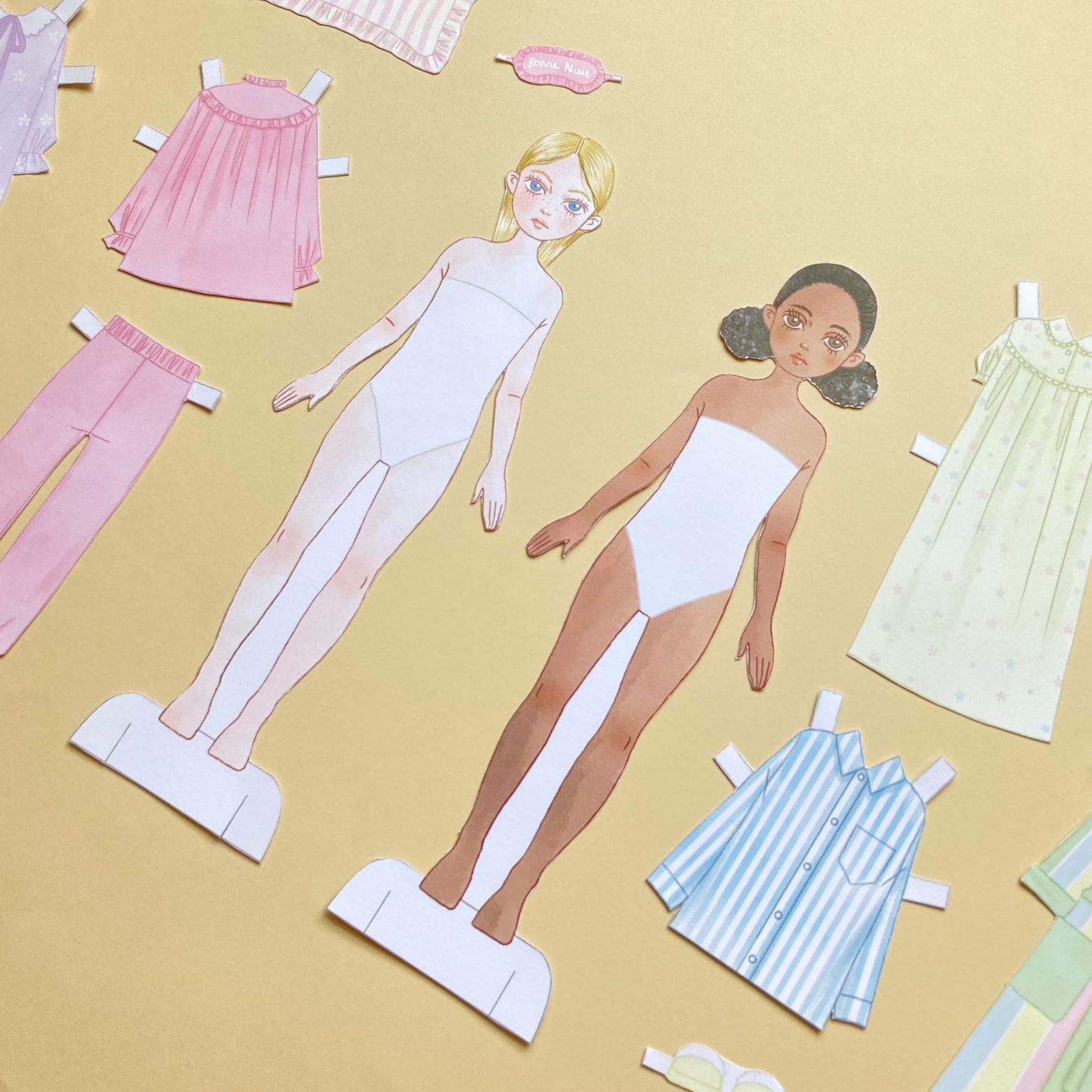 Paper Doll Printable PDF Clothes Pajama Party / Kids Toys / Instant ...